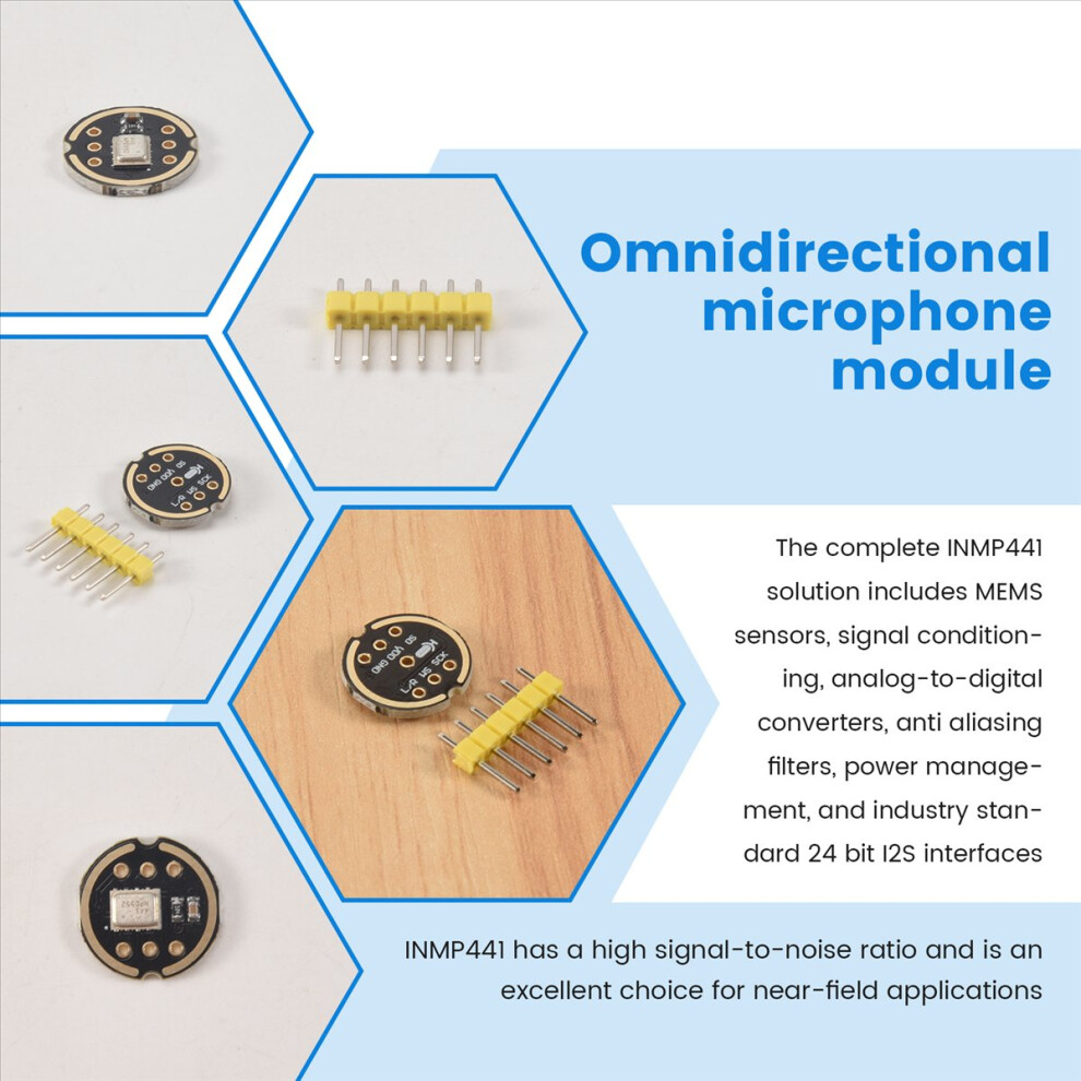 Lot de 5 modules microphones omnidirectionnels INMP441 MEMS haute et ...