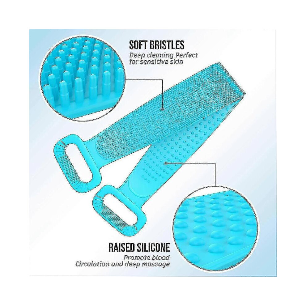 Extra Long 90cm/36inch Silicone Back Scrubber for Shower, Double Sided ...