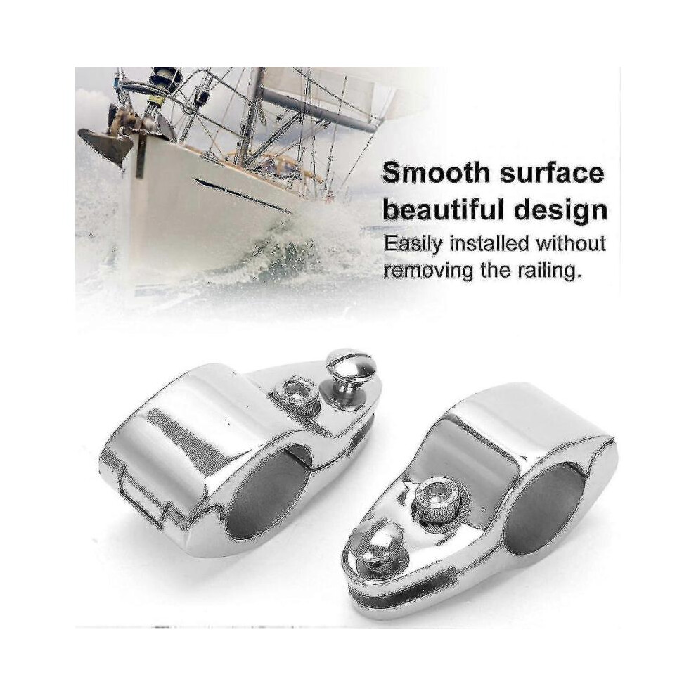 (30mm) 2 Pieces 316 Stainless Steel Marine Pipe Clamps Boat Top Hinge ...