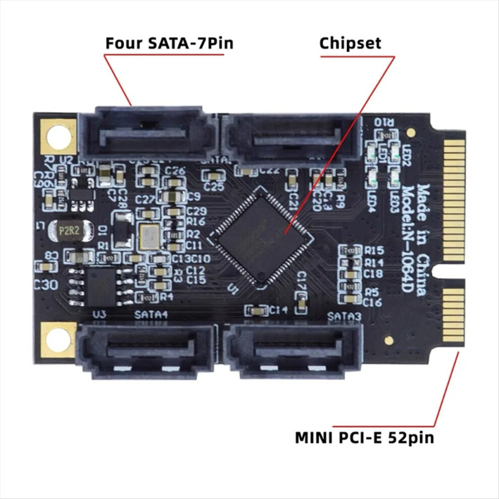 A+E PCI Express Mini PCI-E PCI Express PCI-E para 4 portas 3.0 on OnBuy