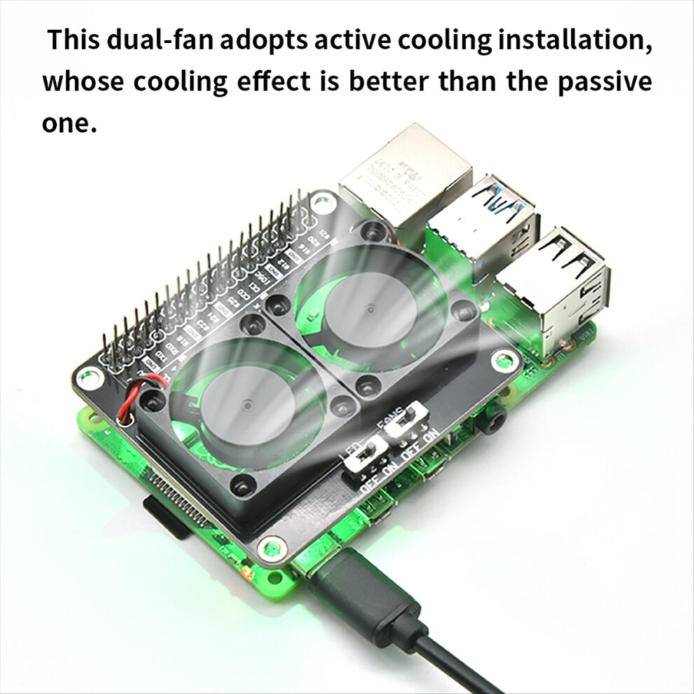 RPI Dual Cooling Fan Shield Expansion Board voor Raspberry Pi 5B/4B ...