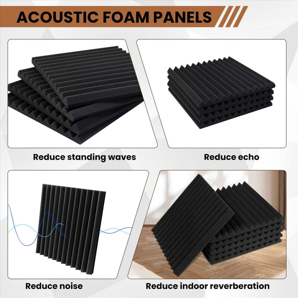 36 Pack Self-Adhesive Acoustic Panels, Sound Proof Foam High Density ...