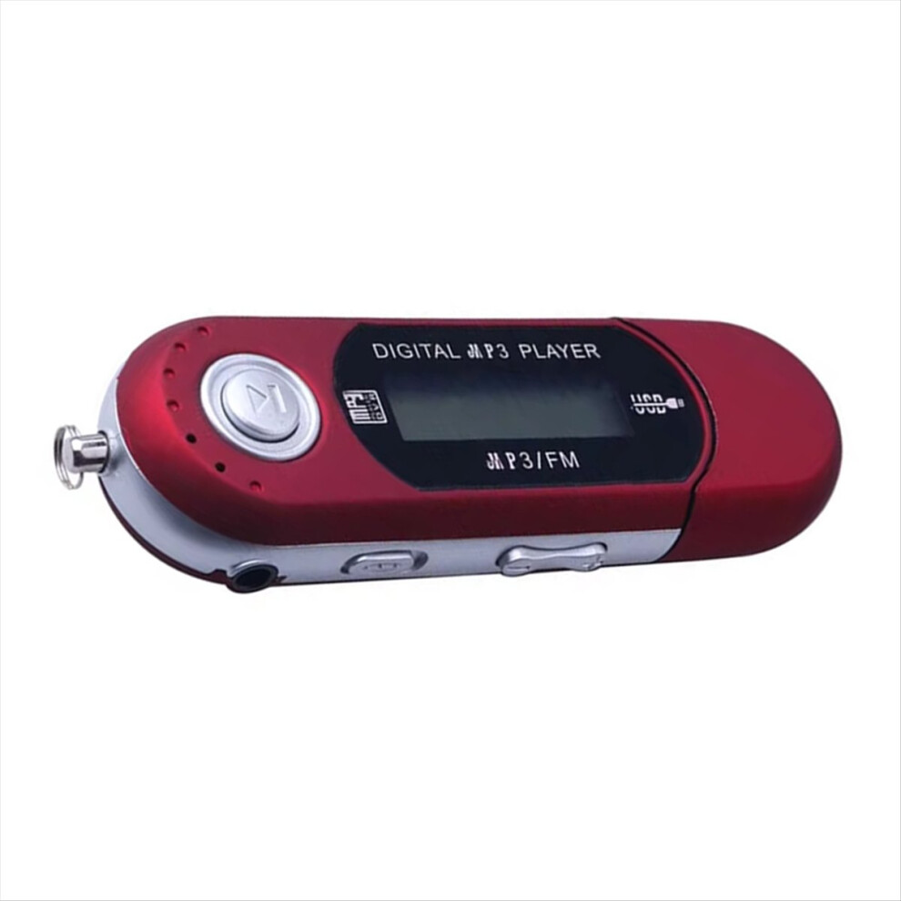 Lecteur MP3 portable USB multifonction rouge avec écran LCD et radio FM ...