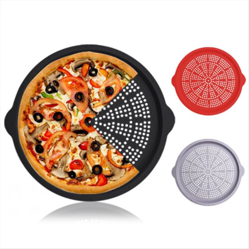 Silicone Pizza Pan Multipurpose Baking Tray Non-Stick Pizza Pan, Red on ...