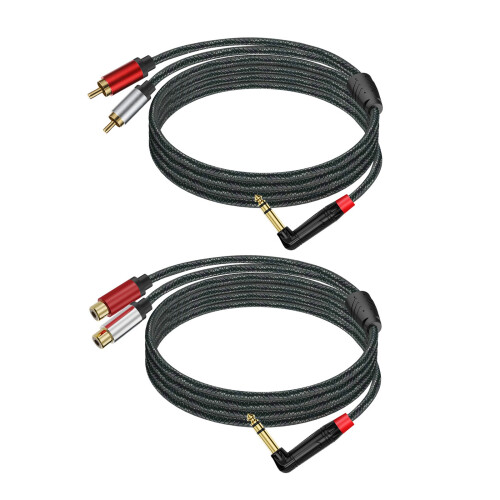 Studio 6.35mm TRS to 2RCA Stereos Cable L Type-3m mal head on OnBuy