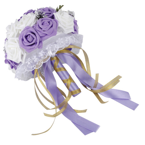 Bouquet de mariée romantique, design délicat orné de rubans doux pour ...