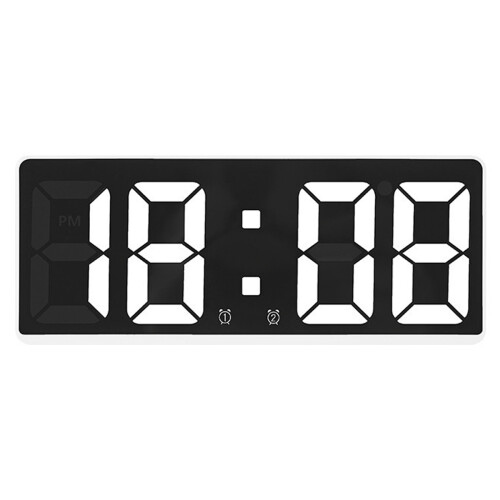 Digital Alarm Clock, LED Mirror Alarm Clock With Rechargeable Battery ...