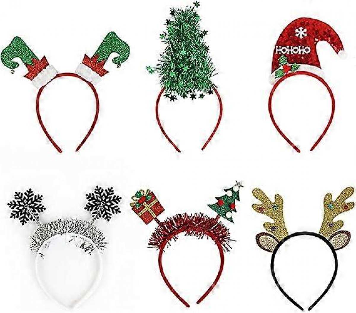Lot de 6 bandeaux de Noël, bandeaux sur le thème de Noël, serre-tête en ...