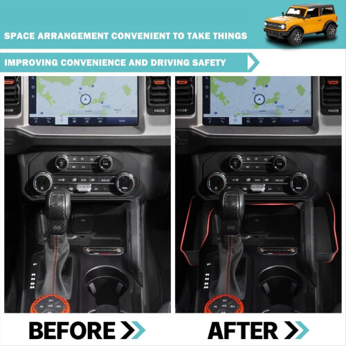 Car Door Handle Storage Box Center Console Gear Shift Storage Box Tray ...