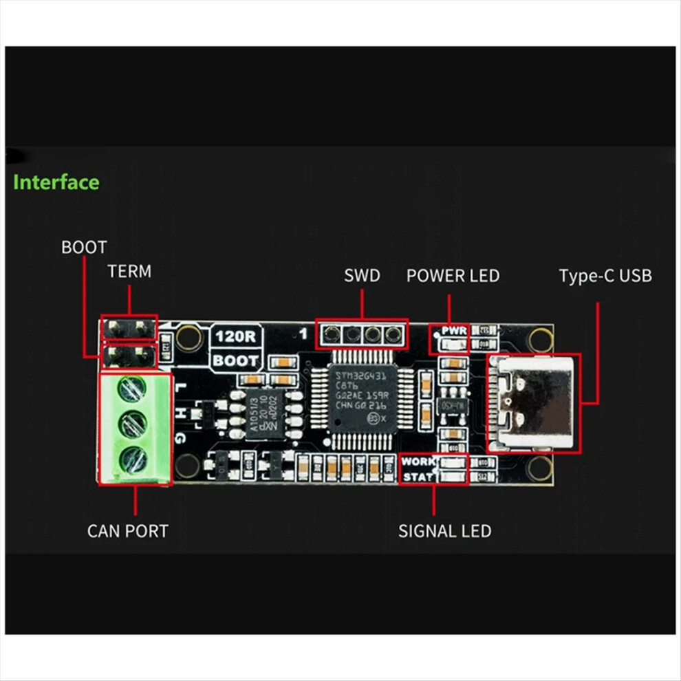 CANable V2.0 Pro CANbus Transceiver USB to PCAN Protocol Analyzer Adap ...