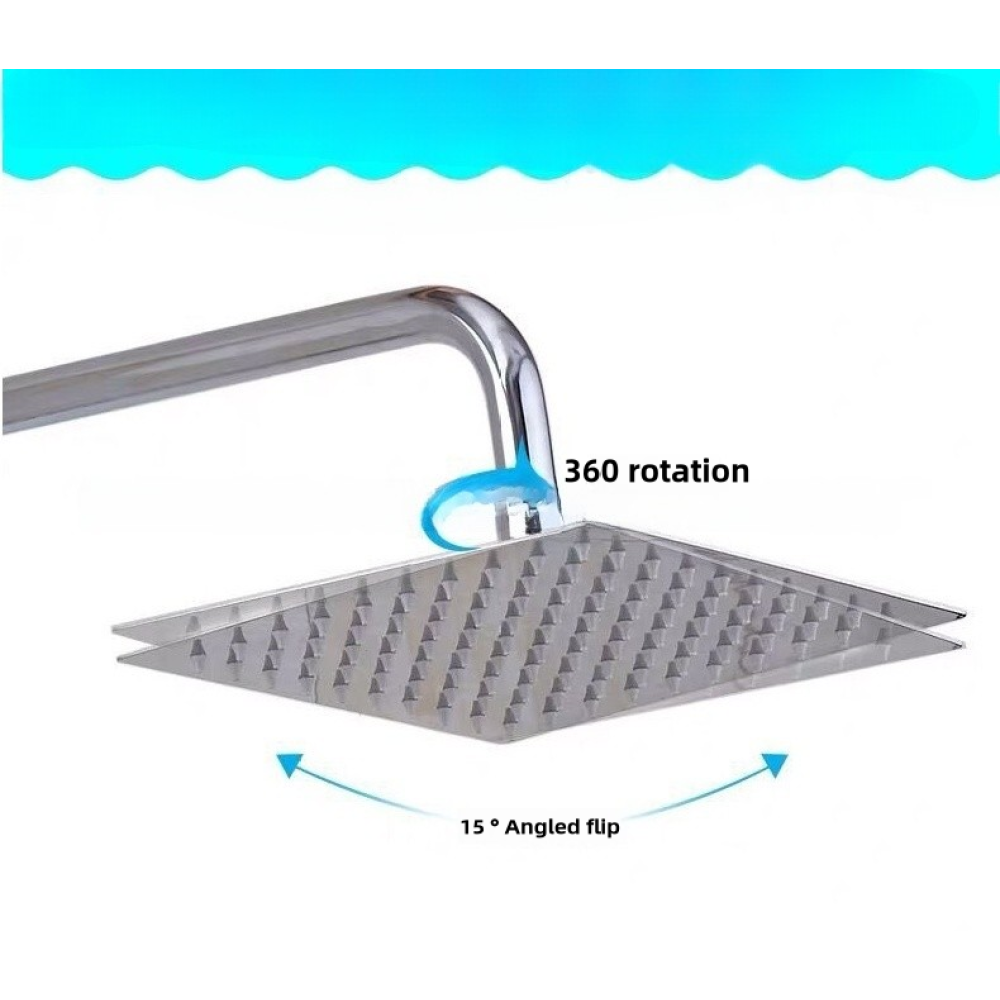 Rain Shower Head with Ultra Thin Design, High Pressure Water Flow ...