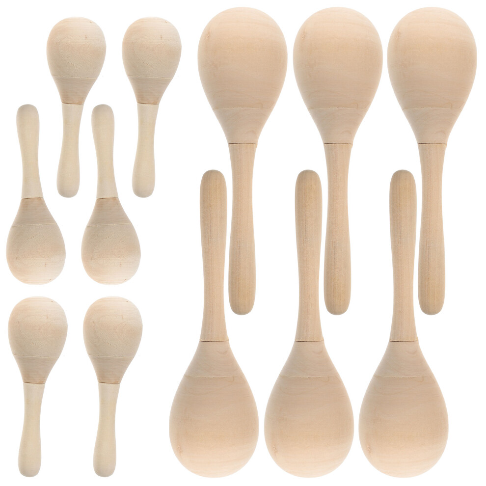 12 Pièces Maracas En Bois À Peindre Soi Même Sans on OnBuy