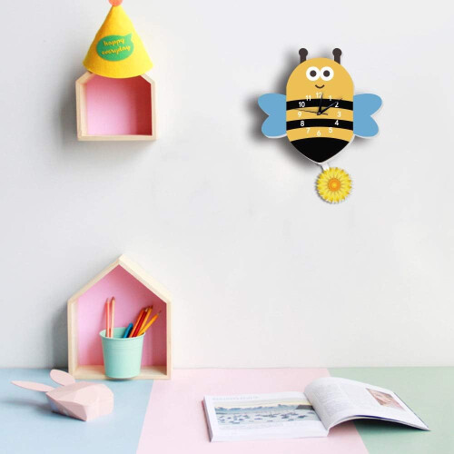Reloj de pared creativo para armar, péndulo acrílico con abeja móvil ...