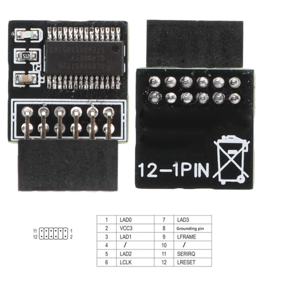 Module TPM 2.0 avancé SLB9665 avec interface SPI pour systèmes Windows ...