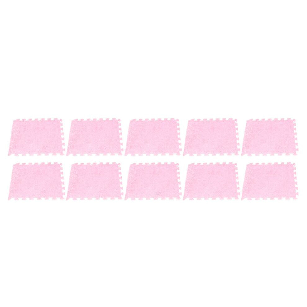 Ensemble de 10 tapis de sol en mousse peluche rose - Dalles ...