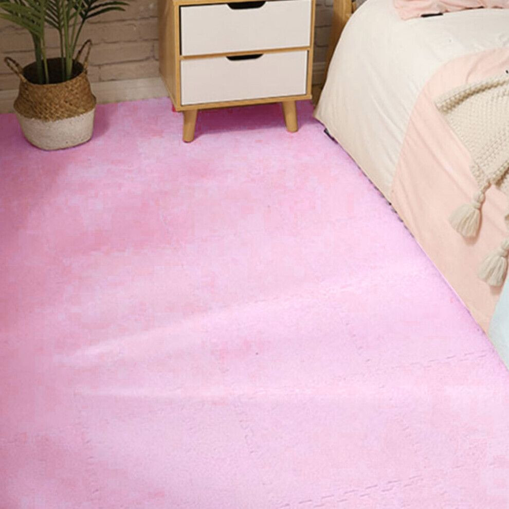 Ensemble de 10 tapis de sol en mousse peluche rose - Dalles ...