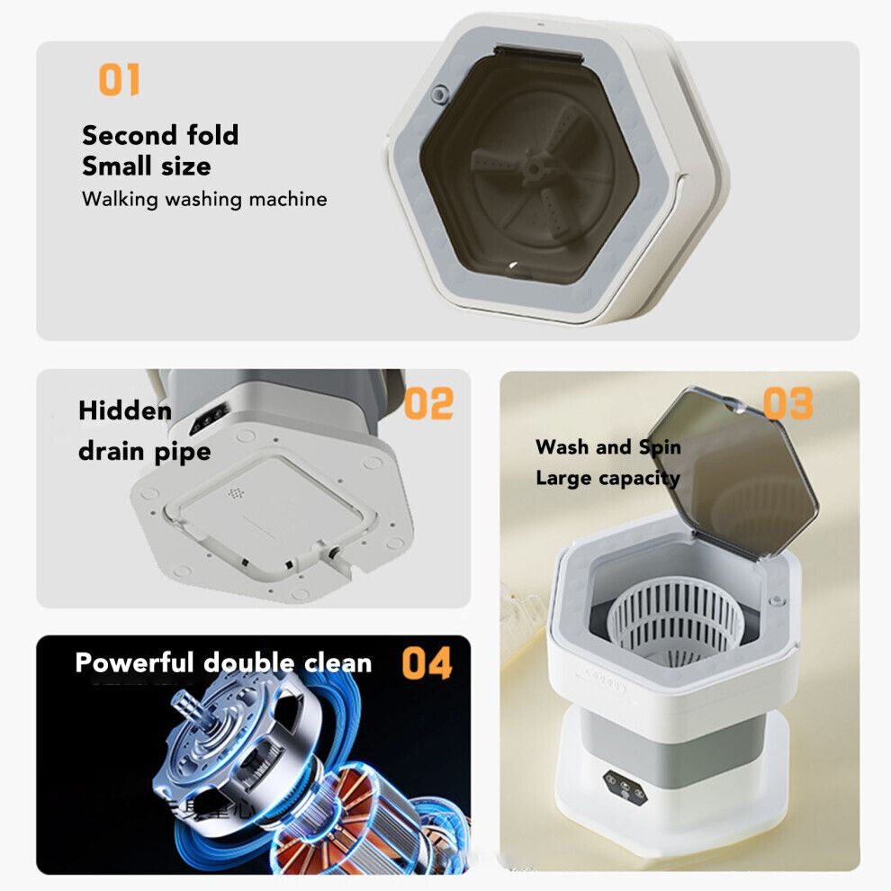 Mini laveuse et essoreuse pliables pour un nettoyage ultra-rapide en ...