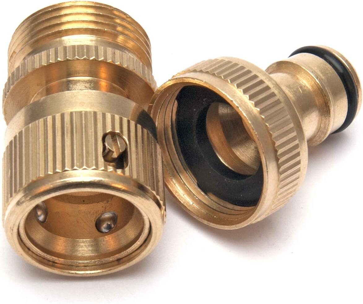 Brass Garden Hose Quick Connect Fittings, Solid Brass Construction For ...
