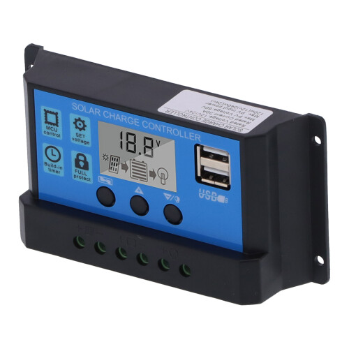 Smart Solar Charge Controller, 10A PWM Solar Panel Controller with ...