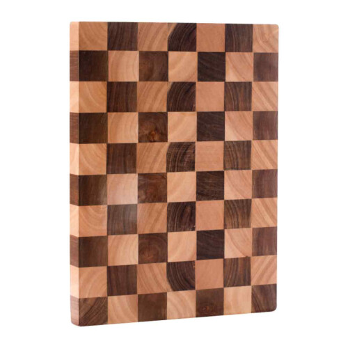 Acacia Wood Butcher Block with Reversible Design, Checker Pattern ...