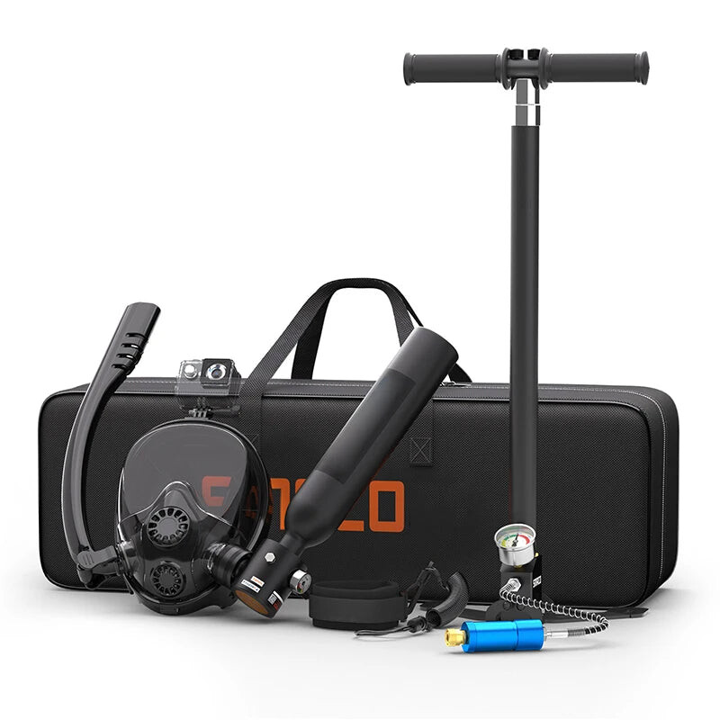 Compact 0.5L Mini Scuba Tank with Full Face Snorkel Mask - Portable ...