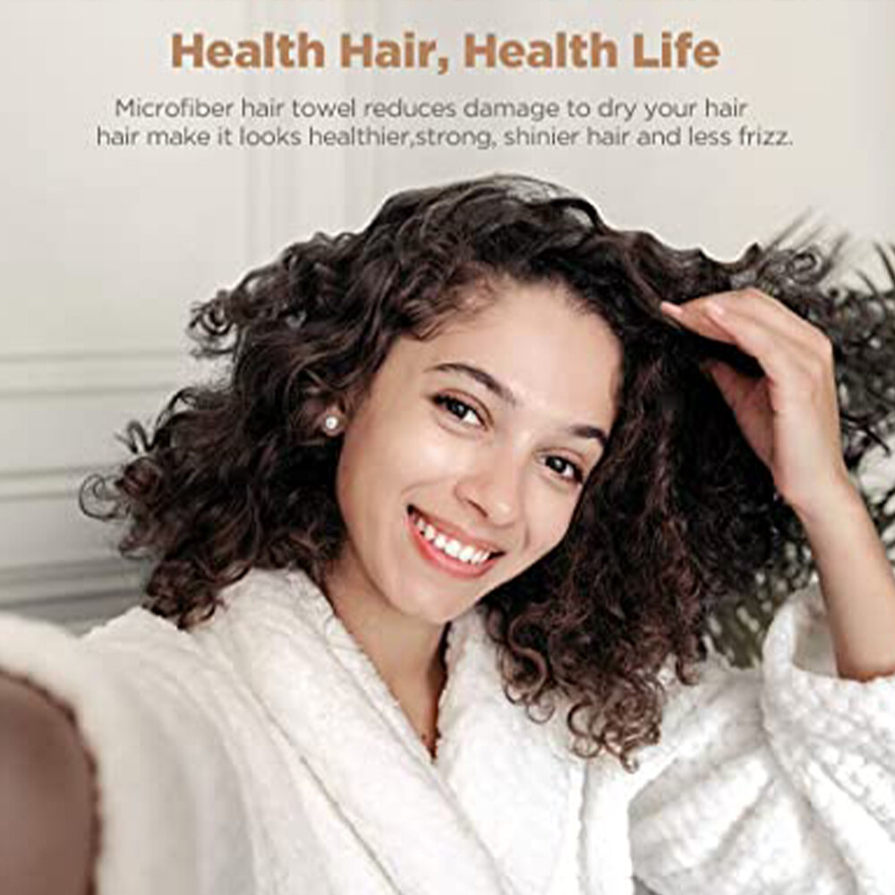 Serviette pour cheveux en microfibre de bambou, ultra-absorbante et à ...