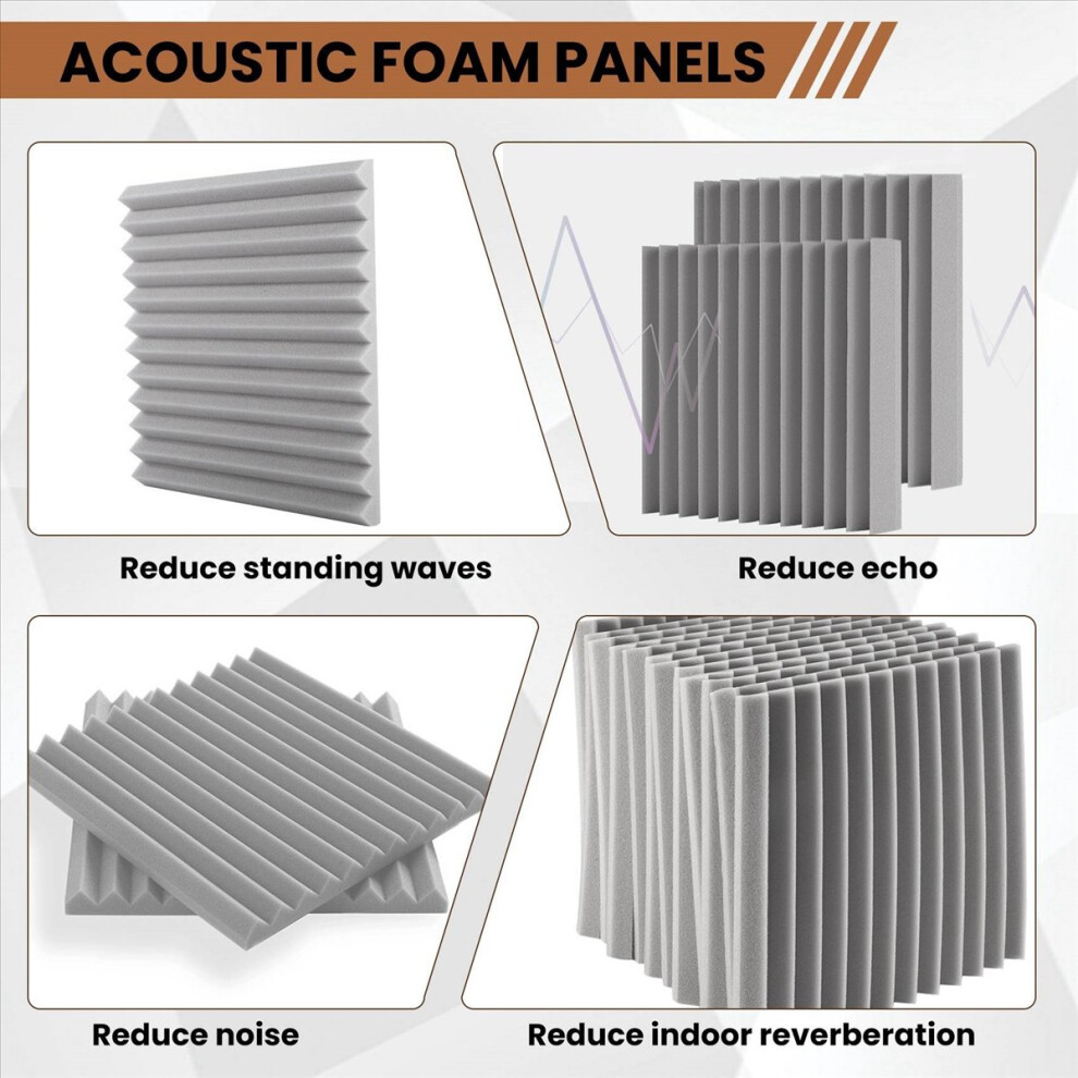 36 Pack Self-Adhesive Acoustic Panels, Sound Proof Foam High Density ...