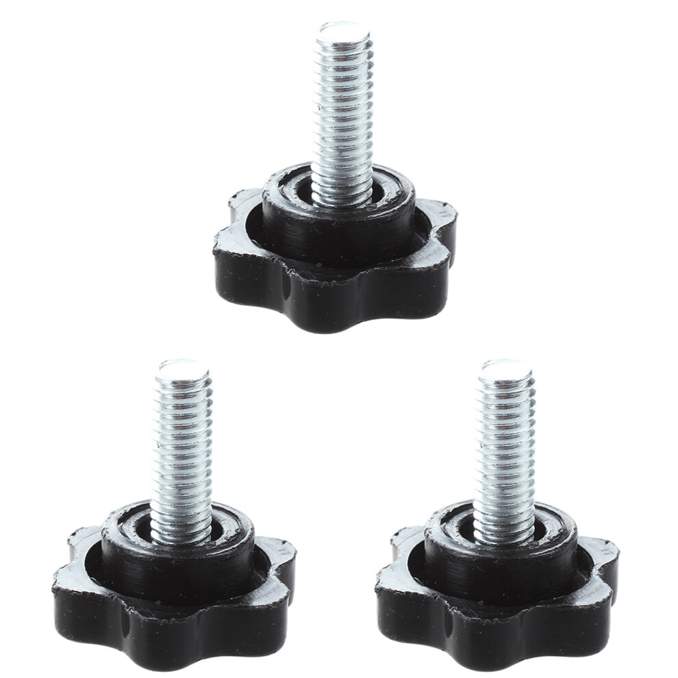 15 Pcs M6 x 15mm Male Thread 25mm Hex Shaped Head Clamping Knob Black ...