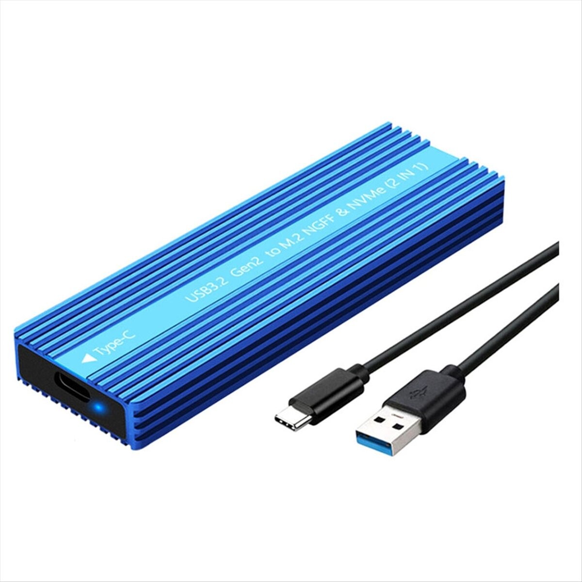 M.2 SSD-kabinet USB 3.2 Type-C metalkabinet med varmeafledning ...