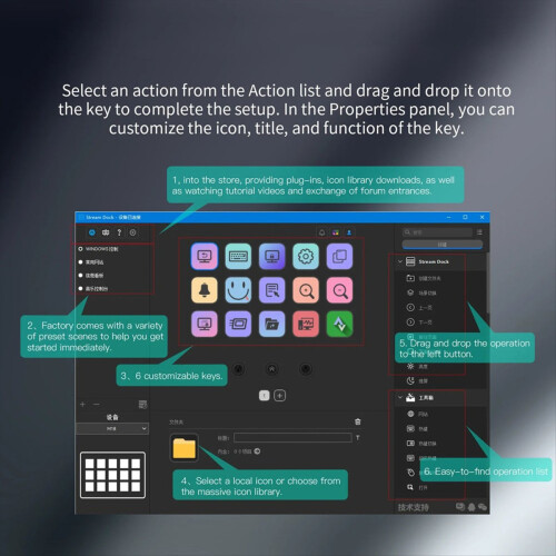 V2.0 Keyboard 18Keys Visual DIY Macro Buttons Desktop Keyboard ...