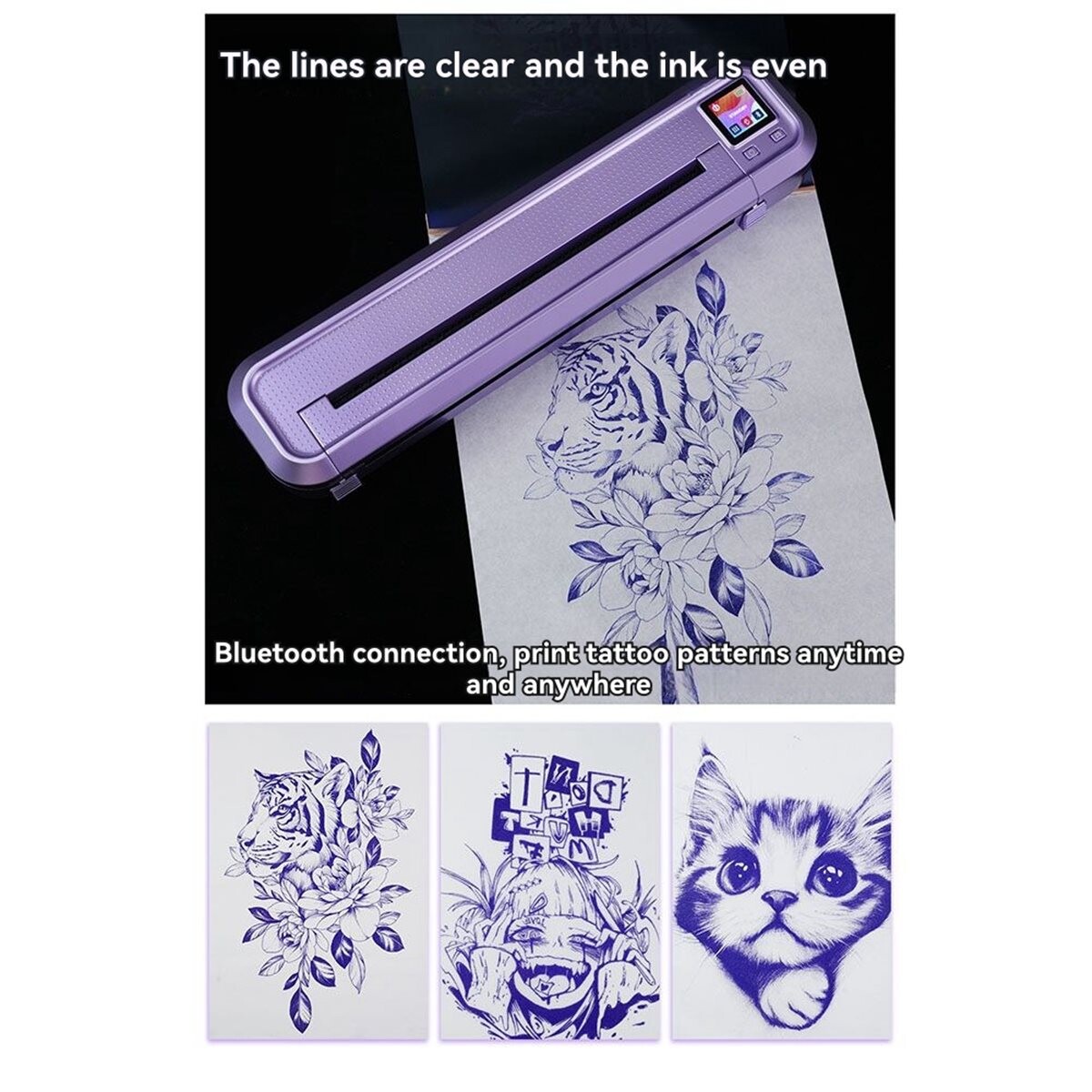 Portable Tattoo Stencil Printer , Bluetooth WiFi Inkless Thermal ...