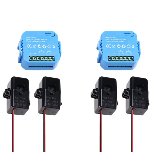 2Pcs Tuya Smart Energy Meter Power Production Consumption Bidirectional ...