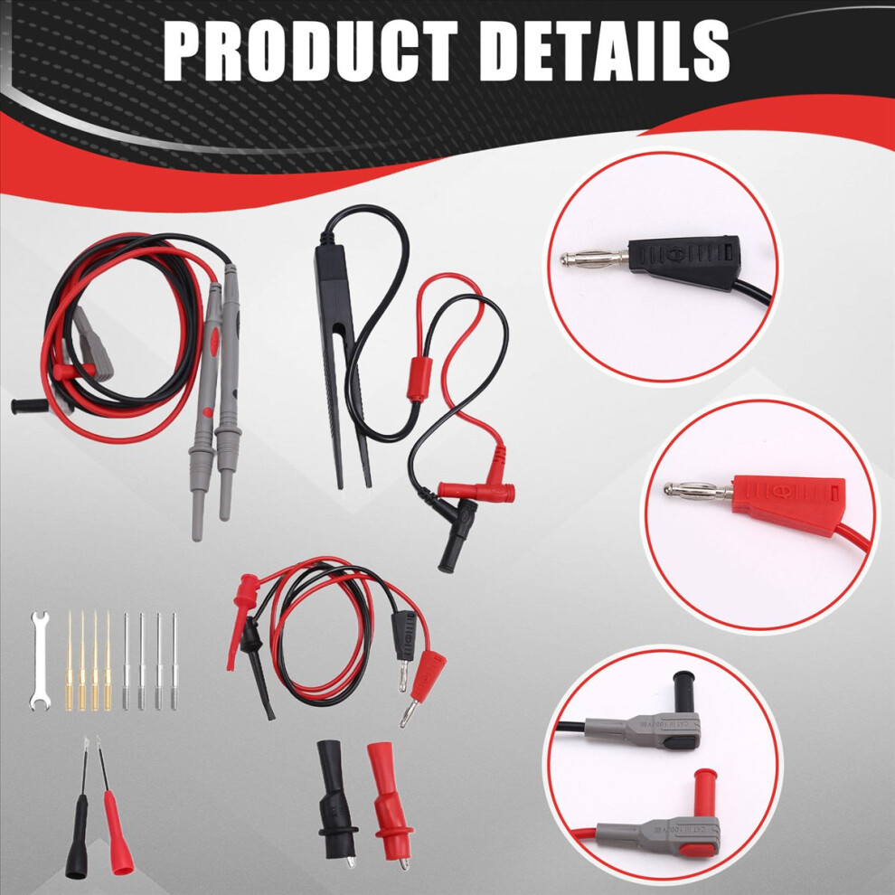 Multimeter Test Leads Kit Replaceable Probe Wire Professional ...