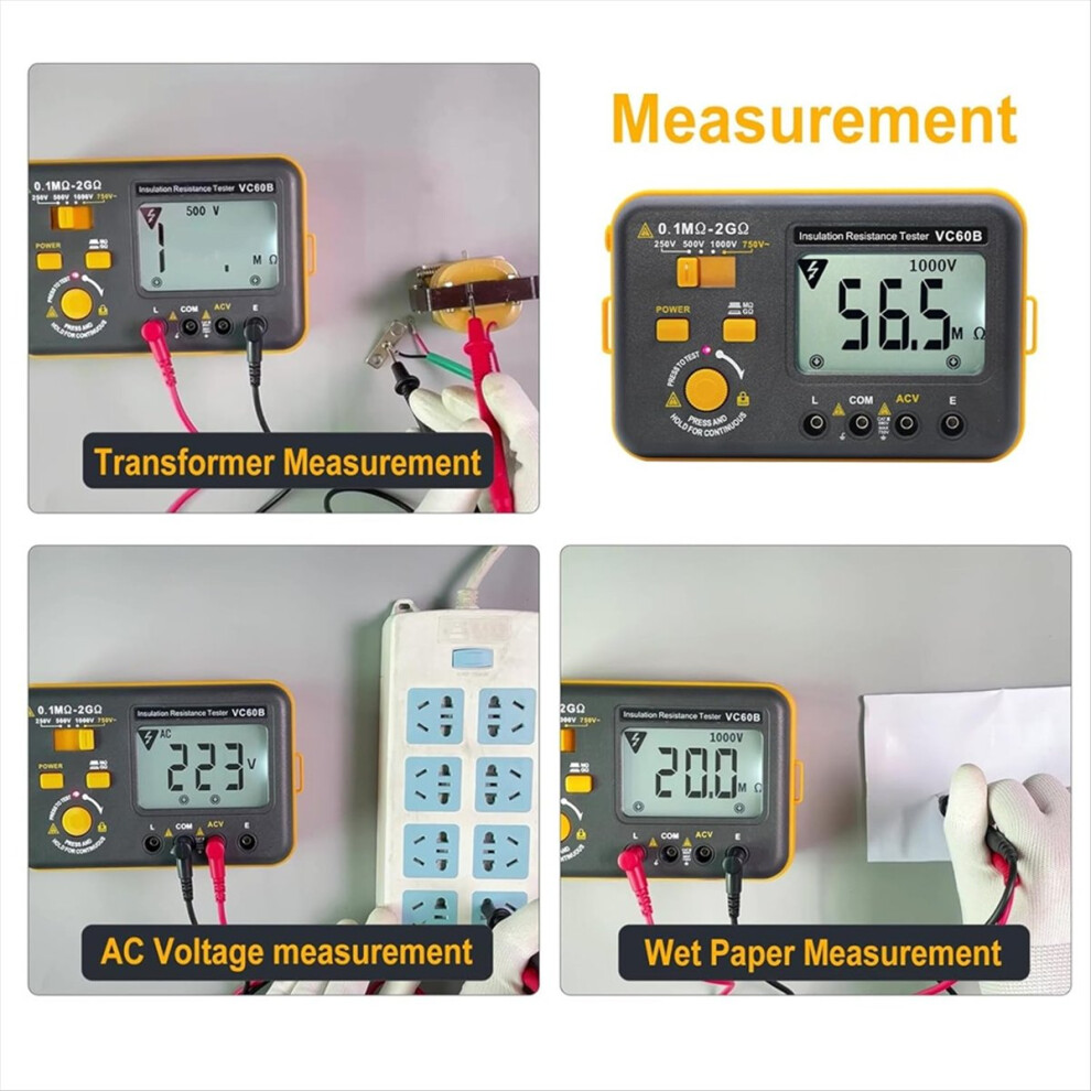 VC60B Digitales Isolationswiderstandsmessgerät, elektrisches ...
