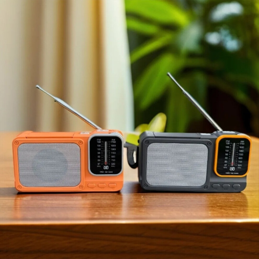 Portable FM AM Radio with Flashlight Rechargeable Blueooth Speaker TF ...