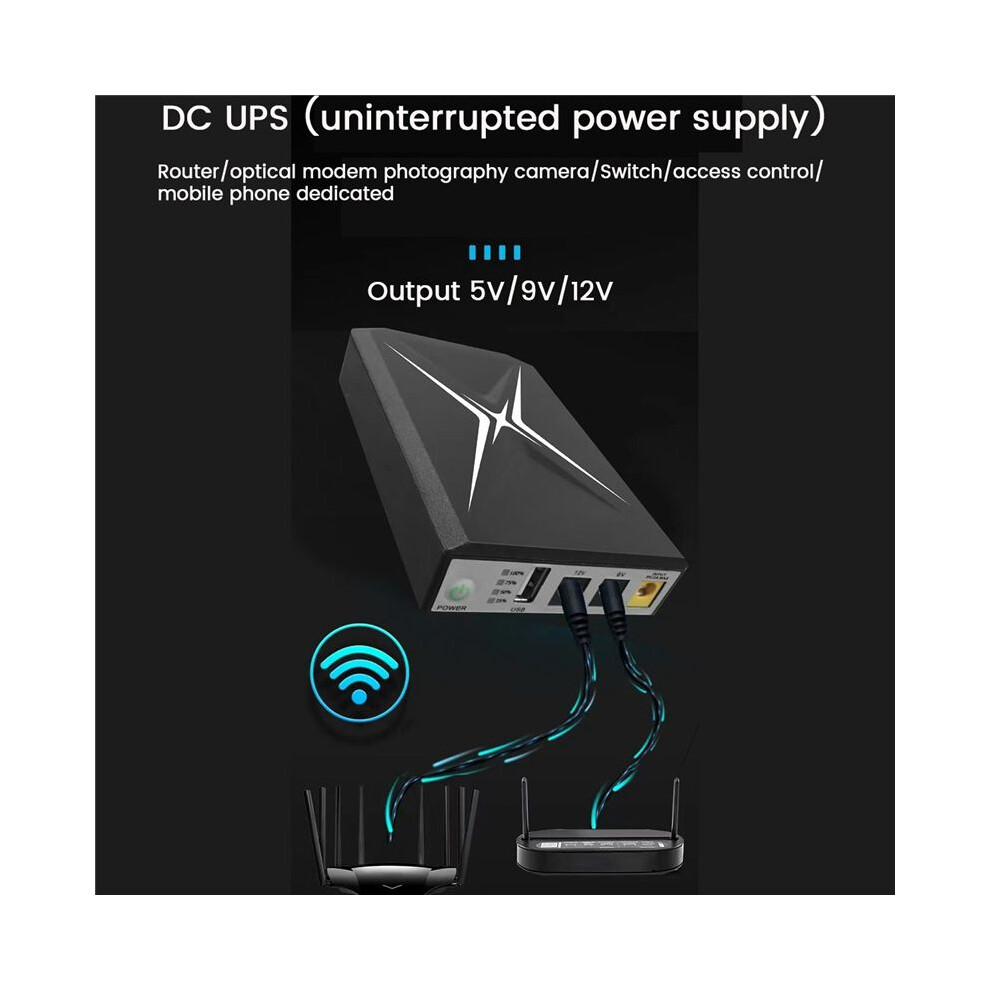 5V 9V 12V Uninterruptible Power Supply Mini UPS USB 10400MAh/18W ...