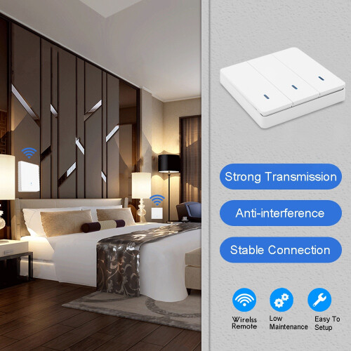 Wireless Smart Light Switch 433MHz Lighting Control Intelligent AC 90 ...