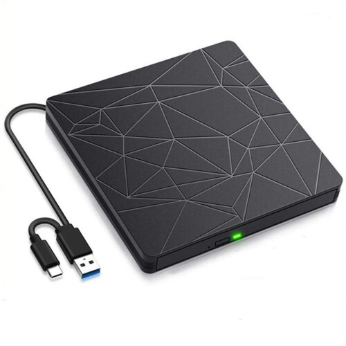 External DVD CD Drive CD-ROM Burner Dual Interface Type-C USB Drive ...