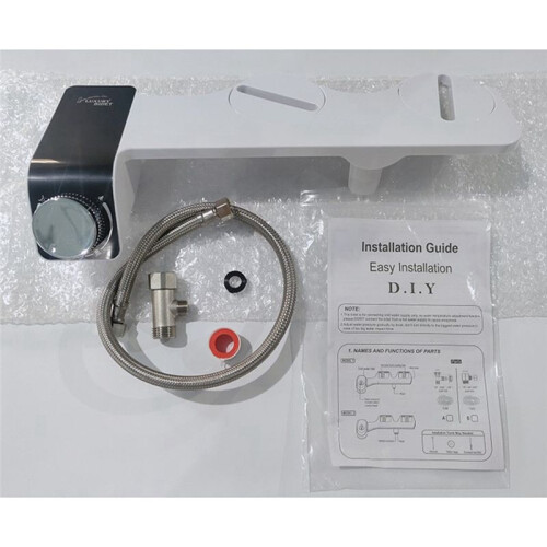 Bidet Attachment Ultra-Slim Toilet Double Nozzle Spiral Adjustable ...