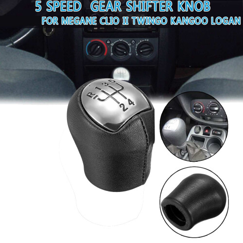 5 Speed Chrome Leather Car Gear Shift Knob Shifter on OnBuy