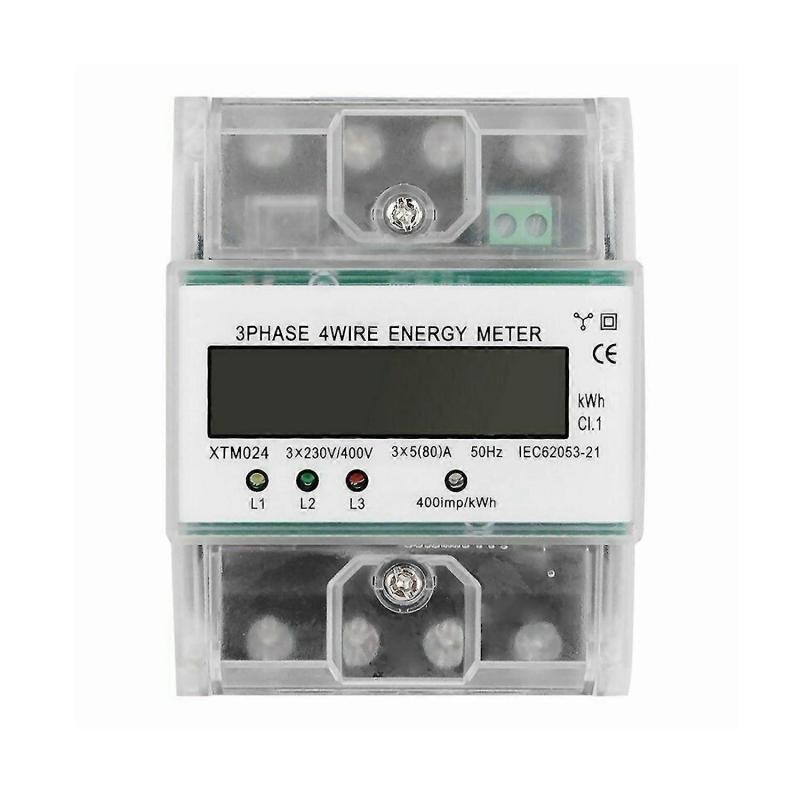 Lcd Three-phase Electric Meter Calibrated for Din Rail + 3 Phases 4 ...