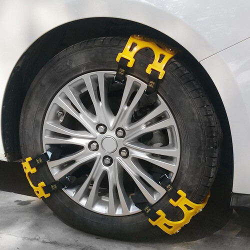 Snow Chains for Cars AntiSlip Adjustable Fit RustResistant Alloy for ...