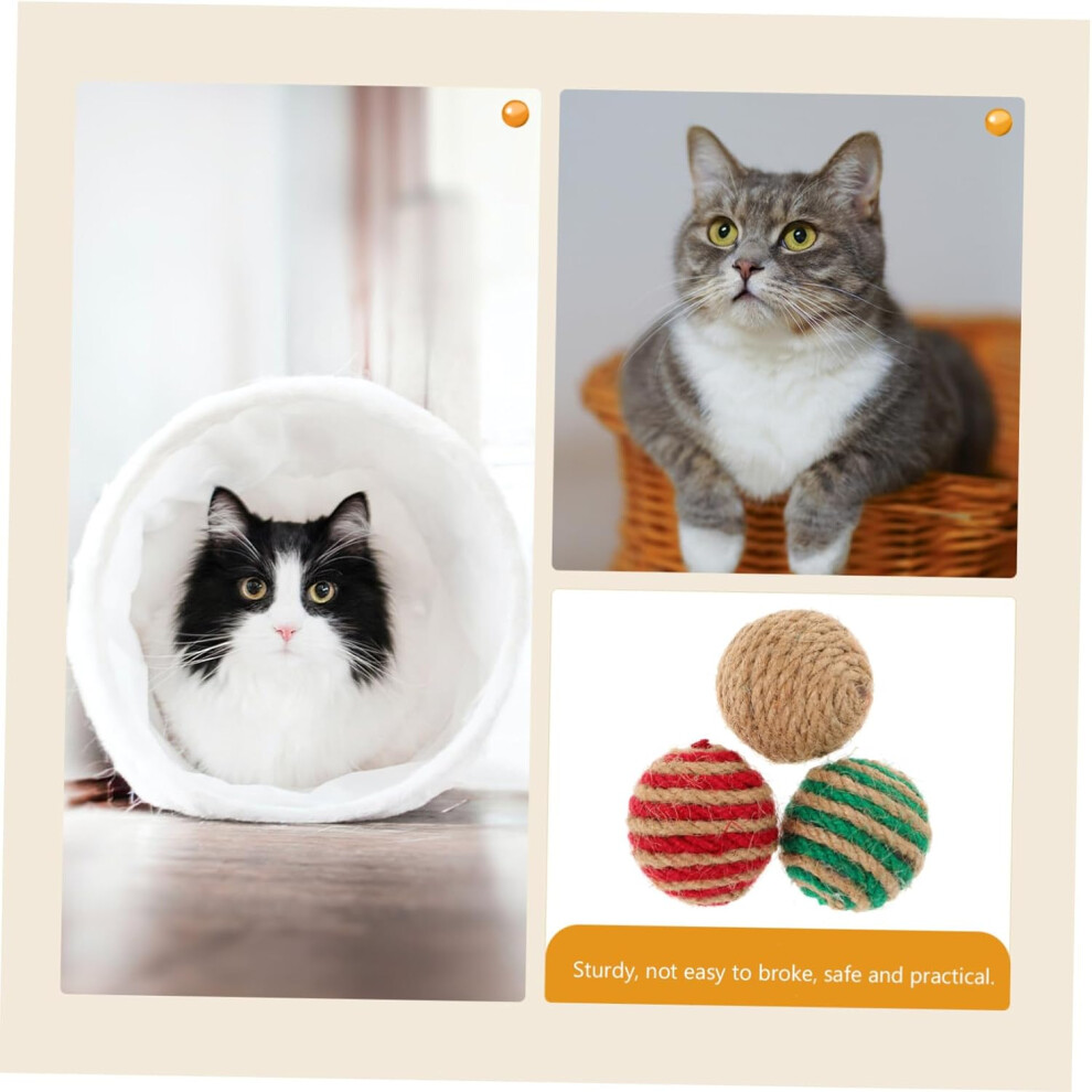 9Pcs Cat Rope Ball Toy Mixed Colours - Interactive Balls for Cat ...