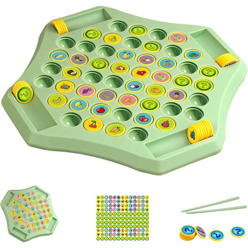 Flip Match Board Game Memory Game Plastic - 52 Round & 2 Pens ...