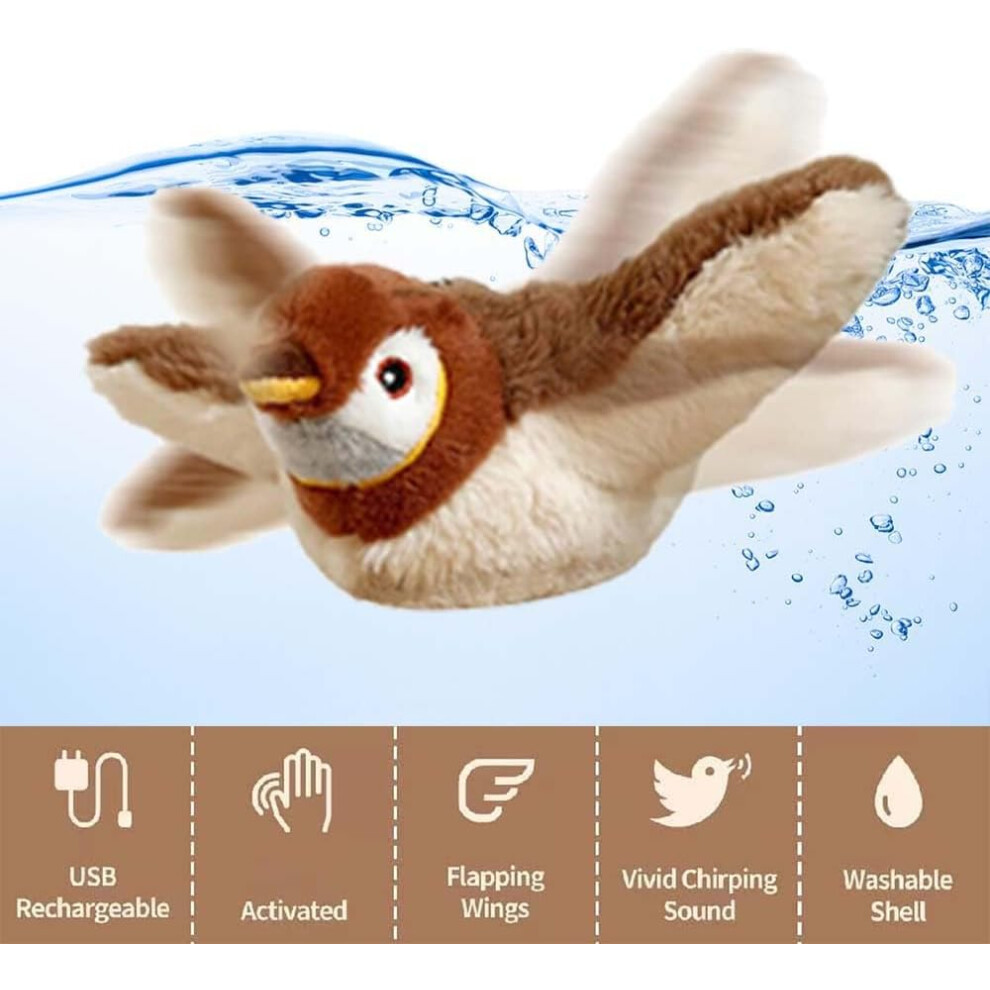 Flying Bird Cat Toy 2025 No Flying - Interactive Chirping Bird with ...
