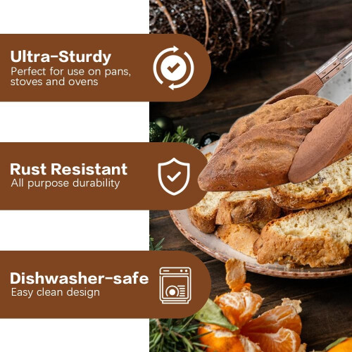 Pinces Cuisine 2025 avec Embouts en Bois, Pinces Inox pour BBQ Salade ...