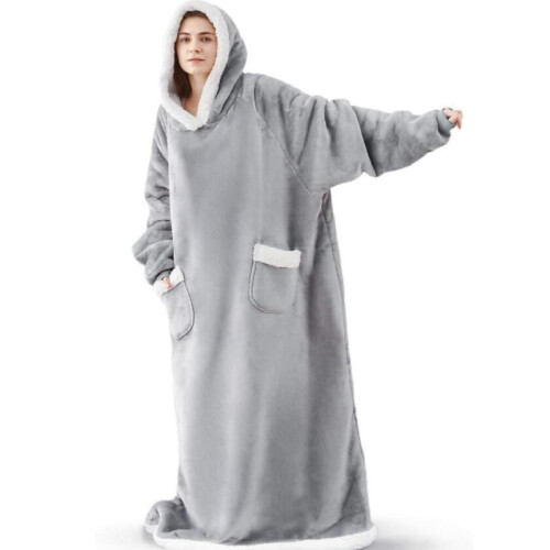 Wearable Blanket Hoodie for Men & Women, Customized Design Cozy Sherpa ...