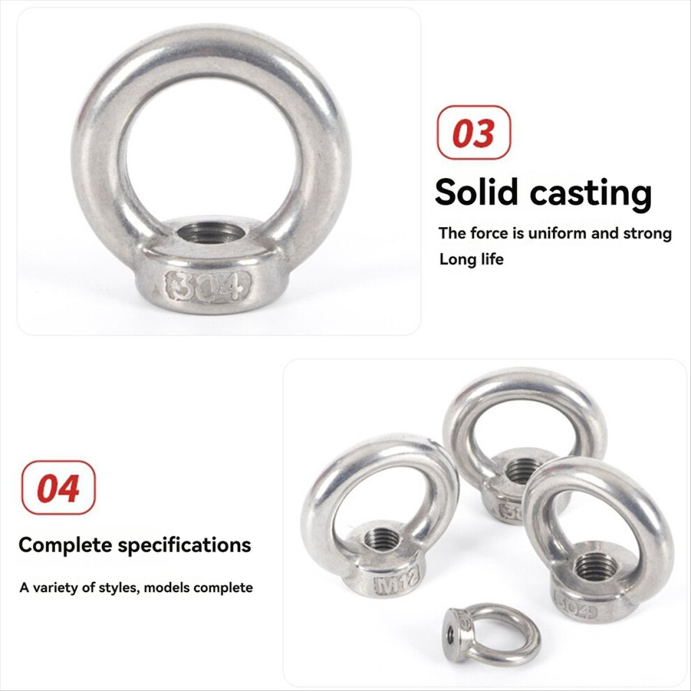 M8 Eye Nut Stainless Steel Marine Lifting Eye Nuts Ring Nut Eyelet for ...