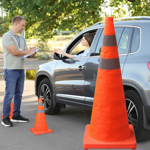 Traffic Safety Cones Foldable Orange 70cm Stable Gadget Plastic Safety ...