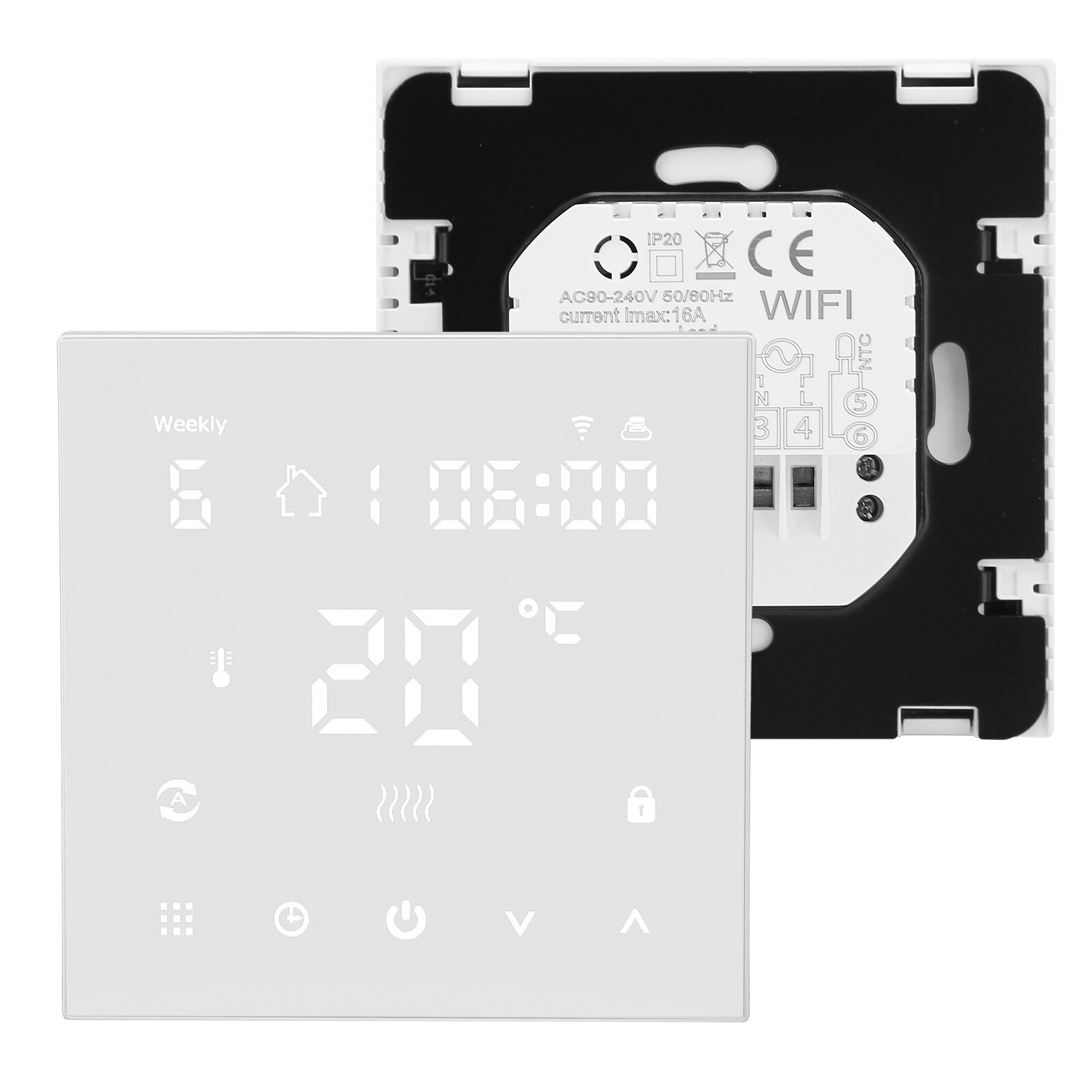 Thermostat numérique intelligent pour chauffage au sol, écran LCD ...